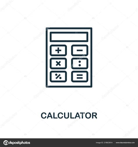 Calculator Icon Monochrome Style Design From Measurement Icon Collection Ui And Ux Pixel