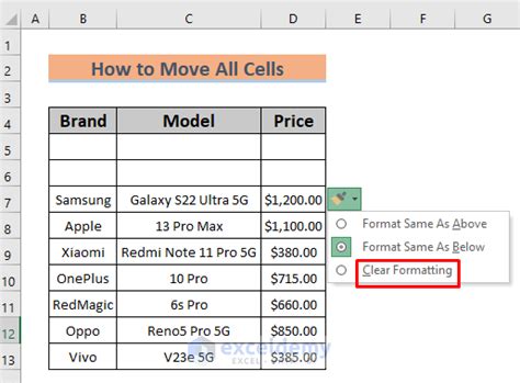 How To Move All Cells Down In Excel 5 Methods