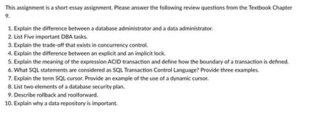 Solved This Assignment Is A Short Essay Assignment Please