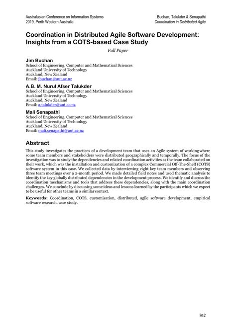 Pdf Coordination In Distributed Agile Software Development Insights