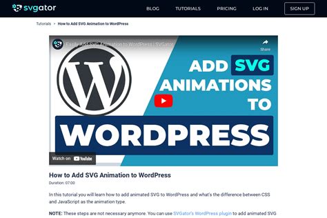 How To Add Svg Animation To Wordpress Svgator Tutorial