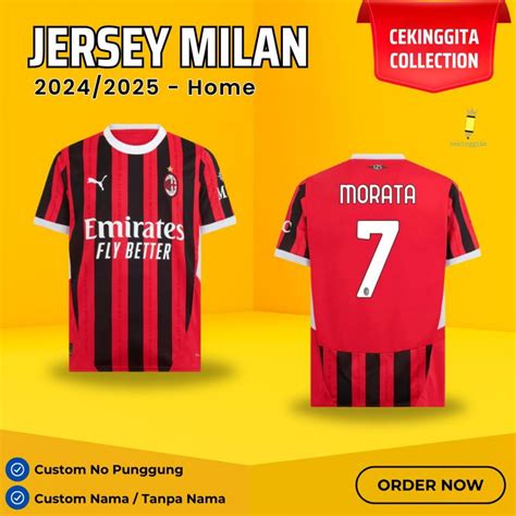 Jual Jersey Ac Milann 2024 2025 Home Grade Ori Shopee Indonesia
