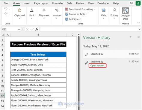 How To Recover Previous Version Of Excel File Easy Ways ExcelDemy