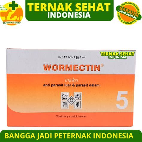 Wormectin 5 Ml 1 Box 12 Botol Obat Anti Parasit Kutu Scabies Gudig