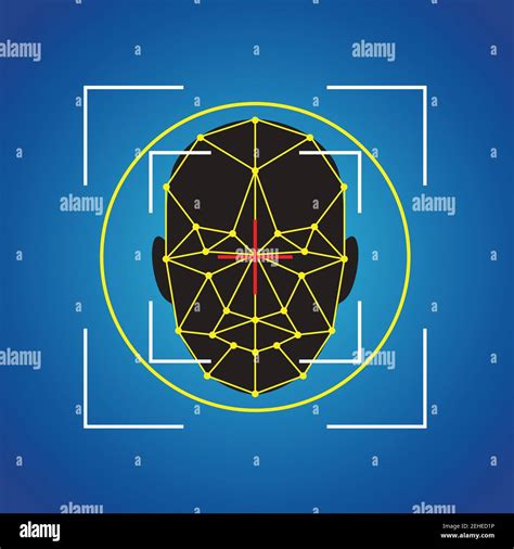human face recognition scanning system vector illustration stock
