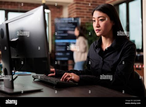 Cyber Officer Working With Binary Numbers For Database Application