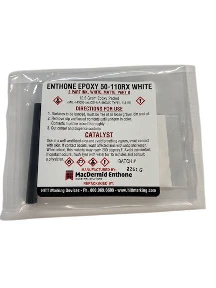 50 110rx Enthone Epoxy Ink White With 77 Catalyst