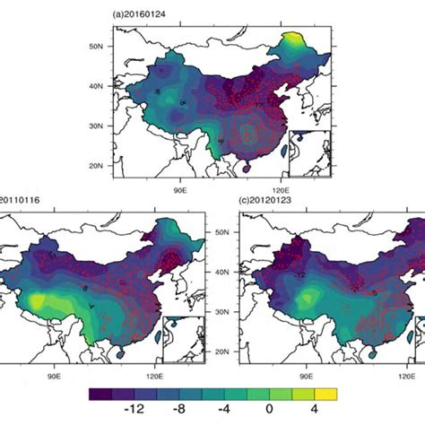 The Spatial Distribution Of Temperature Anomalies Shaded °c And The Download Scientific