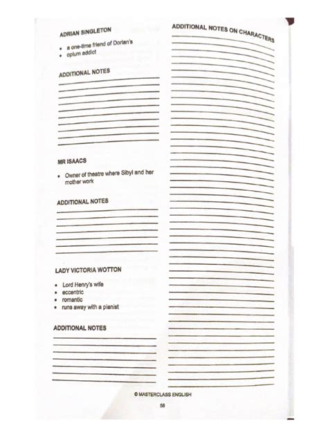 additional notes on characters pdf