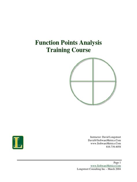 Function Points Analysis Training Course A Comprehensive Guide To Understanding And Applying