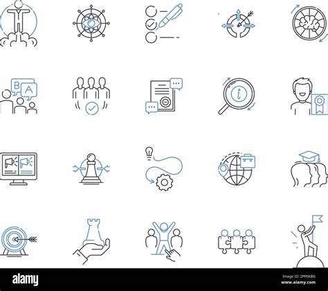 Conglomerate Progress Line Icons Collection Diversification Integration Expansion