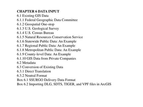 ppt chapter 6 data input 6 1 existing gis data 6 1 1 federal