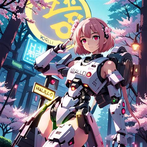 Anime Robot Girl Render