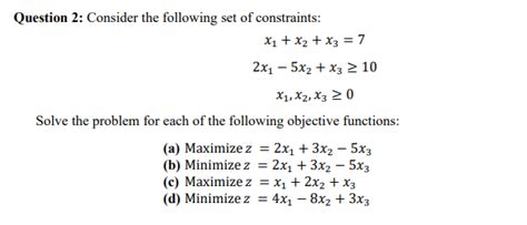 Solved Question 2 Consider The Following Set Of