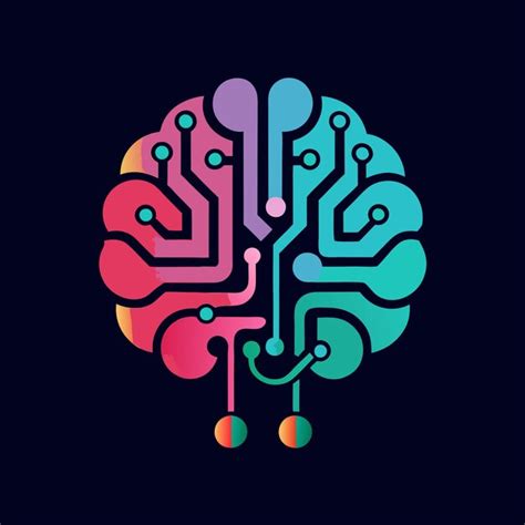 beautiful digital brain circuit board logo vector premium ai
