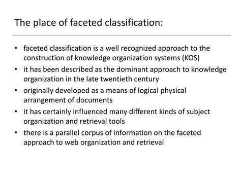 Ppt Faceted Classification Powerpoint Presentation Free Download