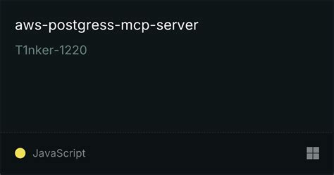 Aws Postgresql Mcp Server Glama
