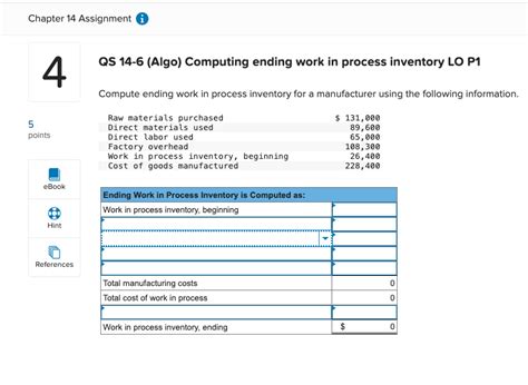 Solved Qs 14 6 Algo Computing Ending Work In Process