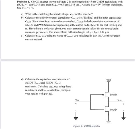 Problem CMOS Inverter Shown In Figure Is Chegg Com