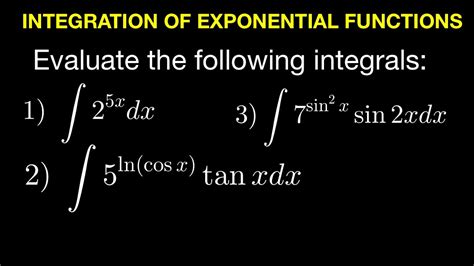 integration of exponential functions base a youtube