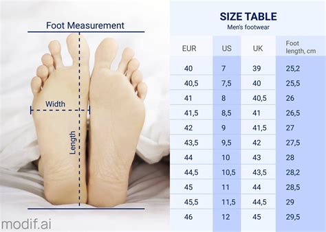Mens Shoe Size Chart Charts Diagrams Graphs