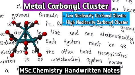 Metal Carbonyl Cluster Low And High Nuclearity Carbonyl Cluster Synthesis And Structure