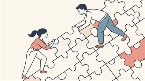 People Helping Puzzle Teamwork Collaboration Vector Design Generative Ai Stock Vector