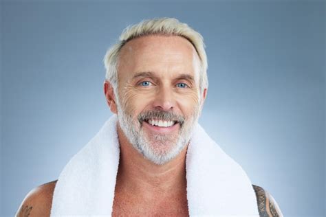 Premium Photo | Beauty shower and portrait of man in studio for clean self care and morning ...