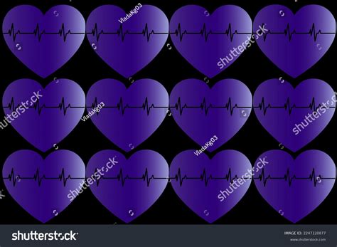 Vector Illustration Heart Rate Pulse Graph Stock Vector Royalty Free 2247120877 Shutterstock