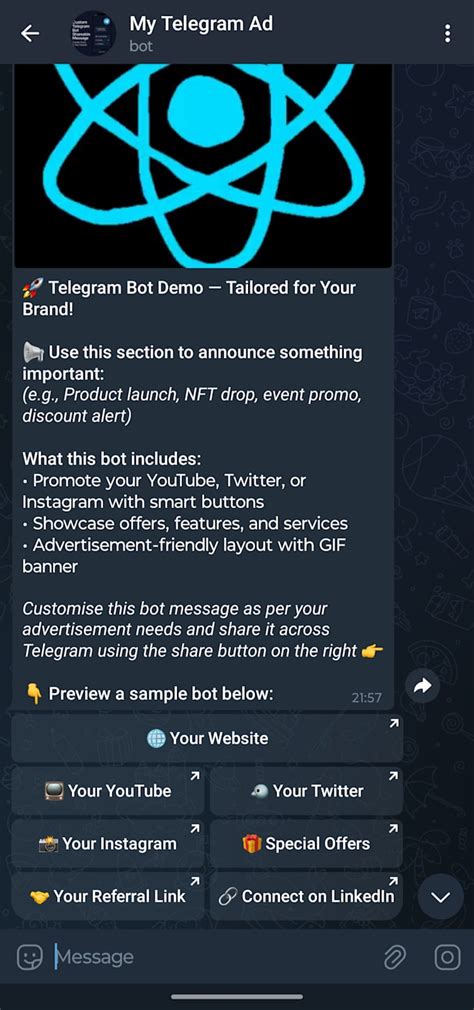 Create A Custom Shareable Message Inside Your Telegram Bot By Simpeasy Fiverr