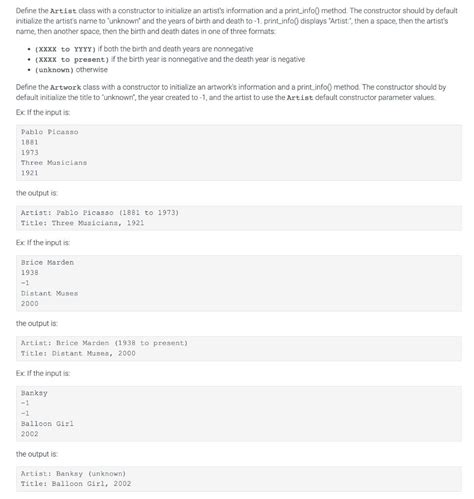 solved code to use class artist todo define
