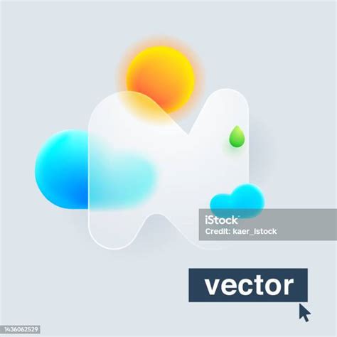 N 글자 로고는 태양 구름 및 메이트 유리 아래 녹색 방울로 만들어졌습니다 사실적인 3d 유리 모피즘 스타일 엠블럼 3차원 형태에 대한 스톡 벡터 아트 및 기타 이미지