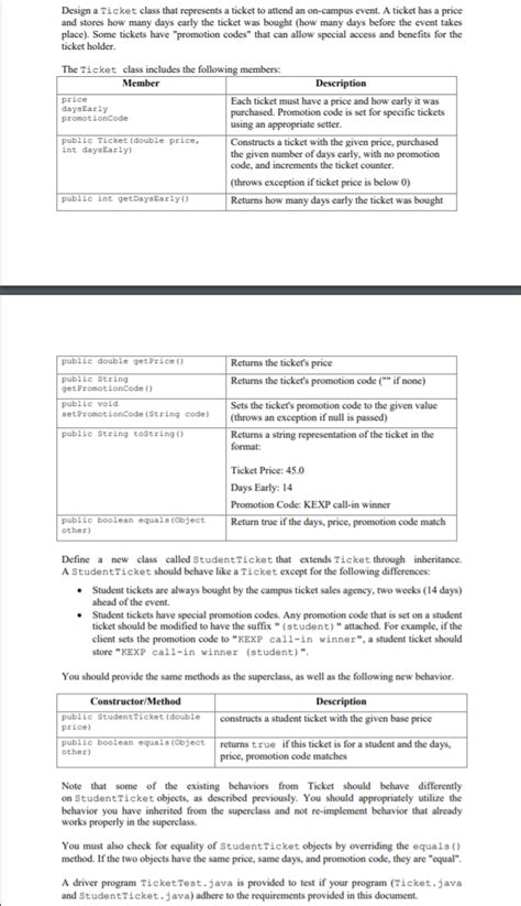Solved Design A Ticket Class That Represents A Ticket To Chegg