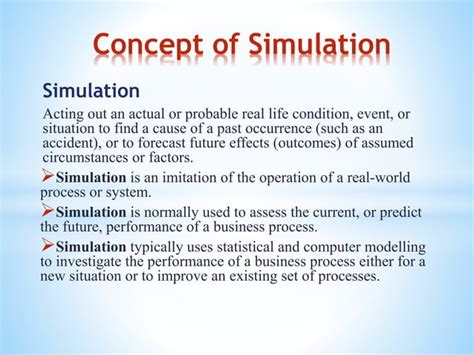 simulation concept advantages and disadvantages pptx technology