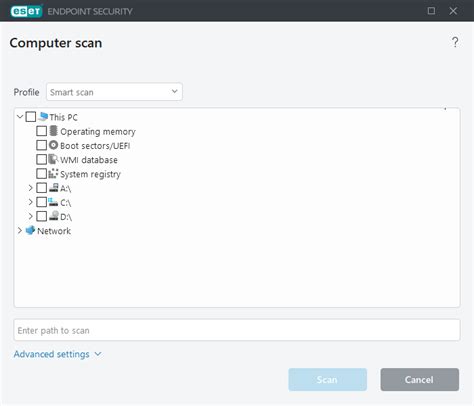 custom scan launcher eset endpoint security 11 eset online help