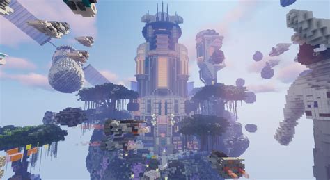Space Port Skyblock Spawn Minecraft Map