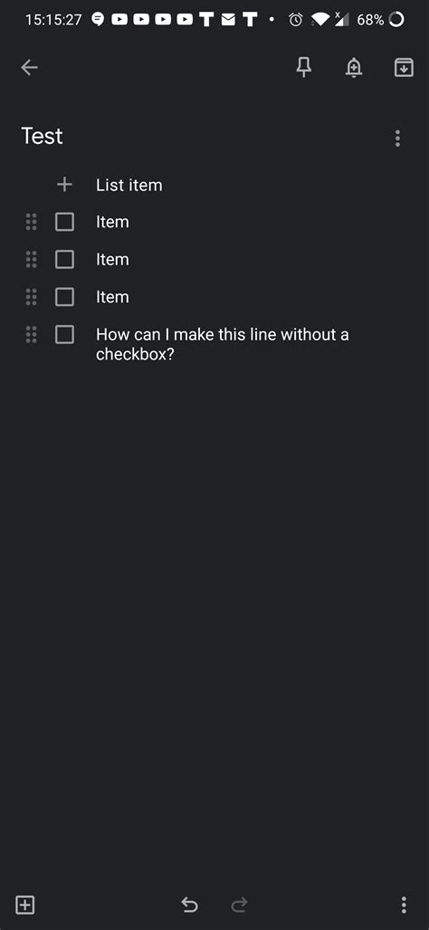 Is There A Way To Add Regular Text In A Checkbox Note Without Having A