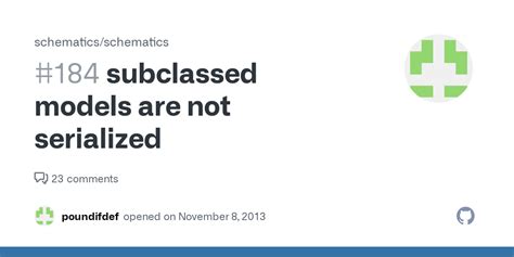 Subclassed Models Are Not Serialized · Issue 184 · Schematics