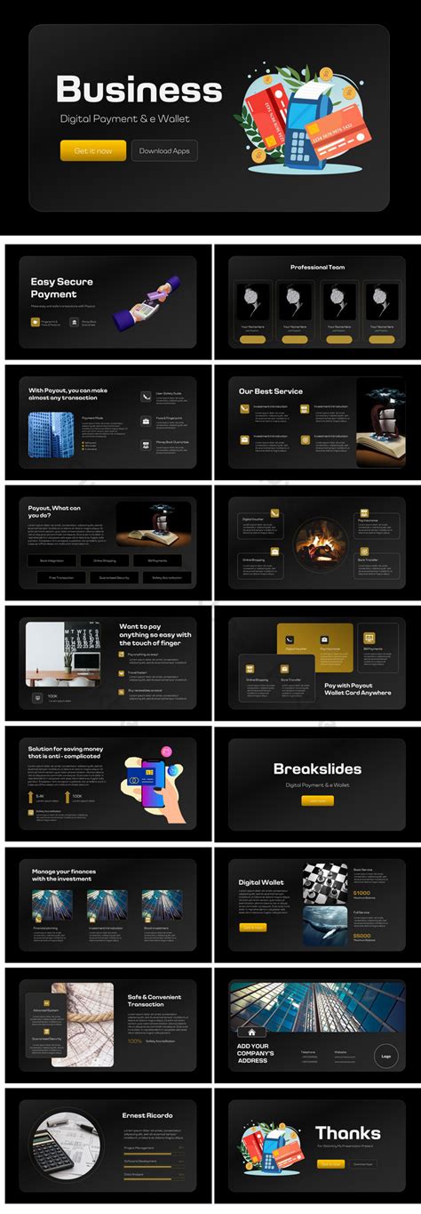 Business Payment Powerpoint Template Black PowerPoint PPTX Template