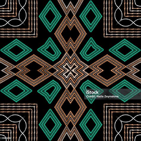 자수 다채로운 원활한 벡터 패턴입니다 기하학적 부족 추상적 배경입니다 태피스트리 사각형 지그재그 라인 마름모 줄무늬 프레임 질감 민족 장식 자수 그런 지 텍스처 0명에 대한