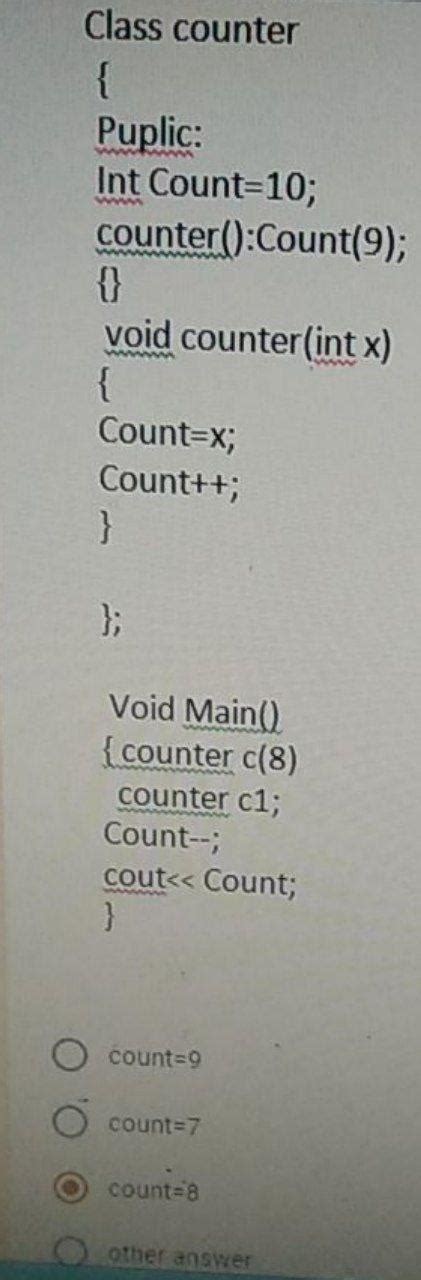 Solved Class Counter Puplic Int Count10