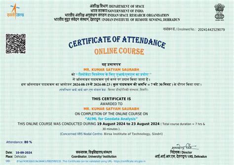 Kumar Satyam Saurabh On Linkedin Iirs Isro Ai Ml Geodata Spacetech Learningjourney