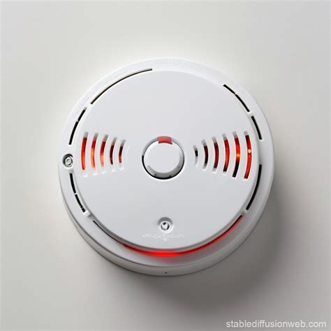 Round White Smoke Detector With Red Led Stable Diffusion Online