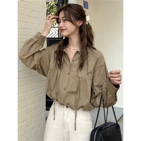 티몬 글로벌 홀세일 미들 셔츠확실한 가격이른 봄 프랑스식 빈티지 단색 백합 부드러운 나무 귀걸이 넥타이 소중 디자인감 셔츠 유아동패션