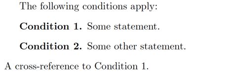 Cross Referencing Labelling A Condition In Latex Tex Latex Stack