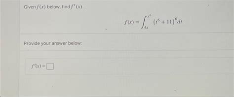 solved given f x below find f x provide your answer