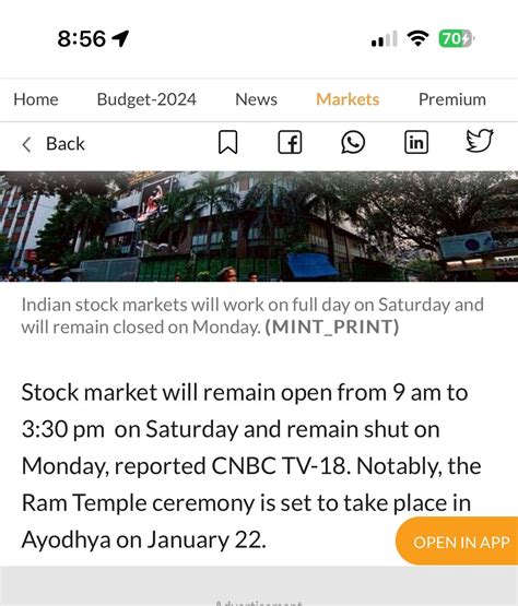 Rahul Dubey On Linkedin India Market Will Open On Saturday 20 Jan 2024