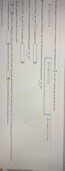 Solved The Logistic Equation For The Population On Thousands
