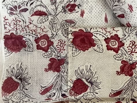 Sample Red Raspberry 18th Century Reproduction Linen Fabric Tissus Anciens Sample Red Raspberry 18th Century Reproduction Linen Fabric Tissus Anciens