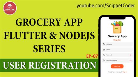 Grocery App Flutter And Nodejs User Registration Ep07 Youtube